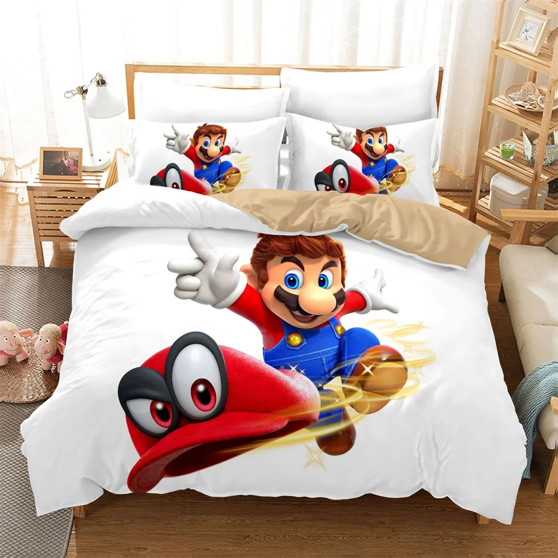 Game-Super-Mario-Bedding-Set-Mario-Print-Duvet-Cover-Cover-Bedspread ...
