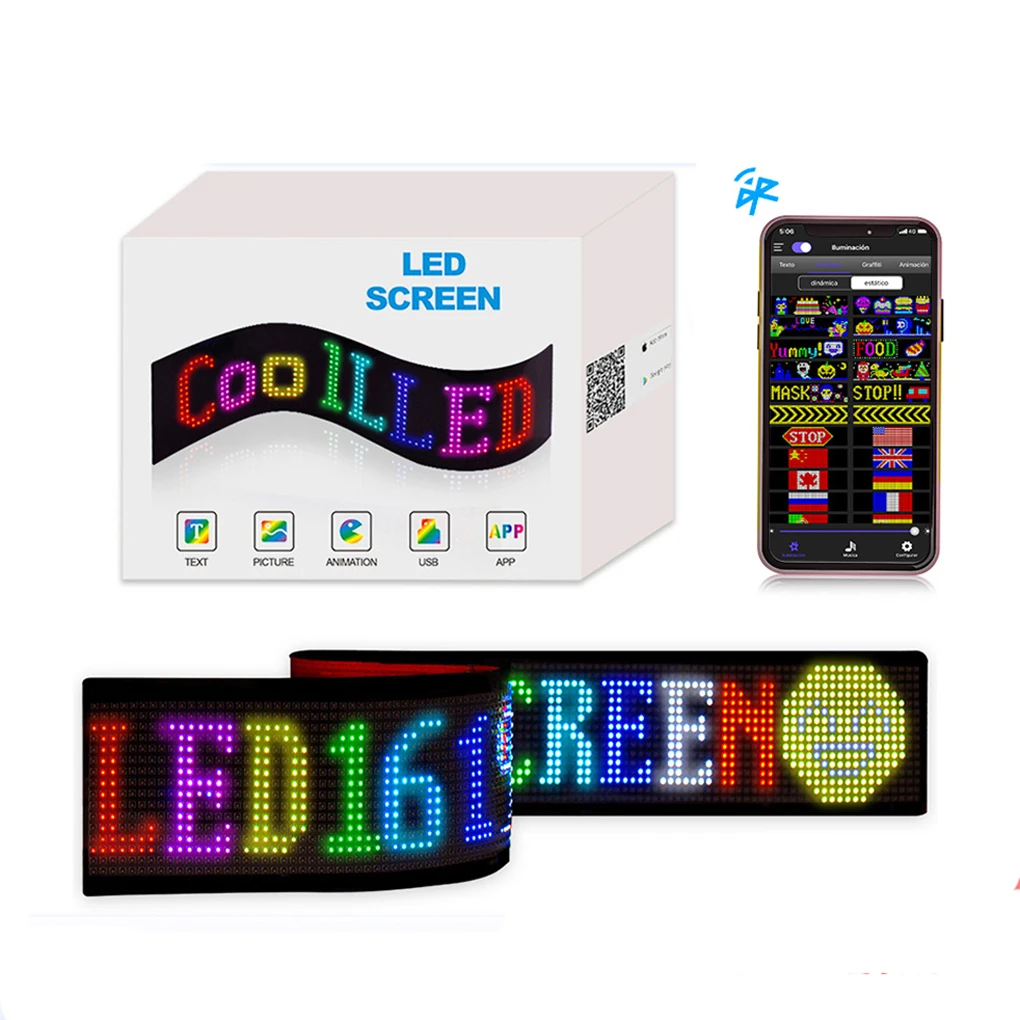 P5-LED-USB-Bluetooth-Waterproof-16x64-Flexible-Display-Kit-Soft-Board ...