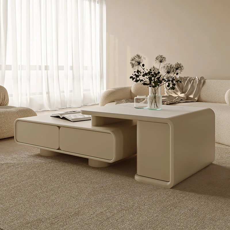 Auxiliary-Square-Coffee-Home-Tables-Modern-White-Glam-Console-Service ...