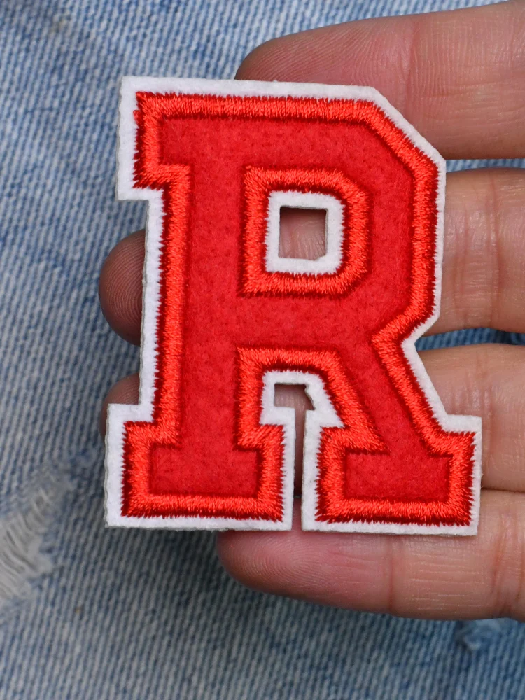 Red Initial Letter Patches 5.5cm Iron on Adhesive Alphabet Embroidered ...