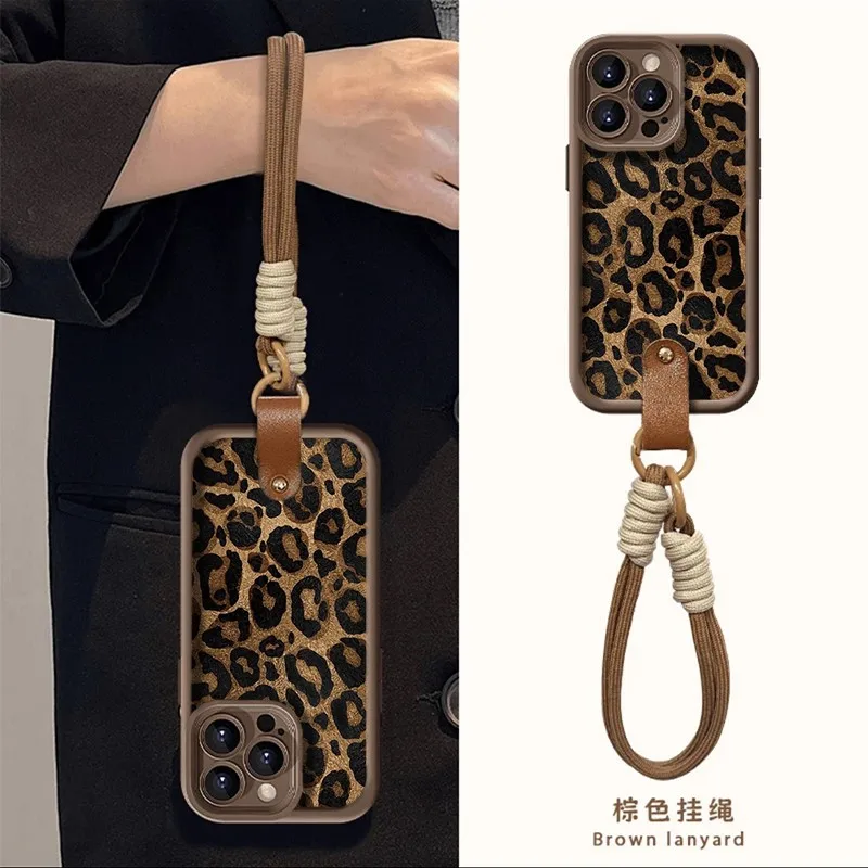 Leopard print Hand Strap Phone Case For Huawei Nova Y70 Y61 7SE 6SE ...