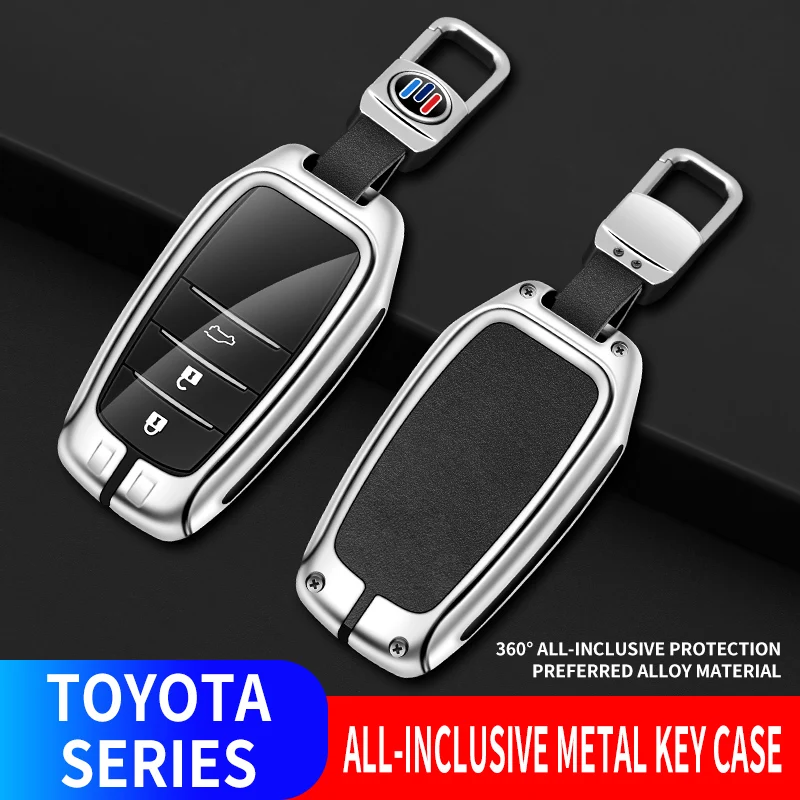 Zinc-Alloy-Leather-Car-Key-Cover-Case-For-Toyota-RAV4-Highland-Coralla ...