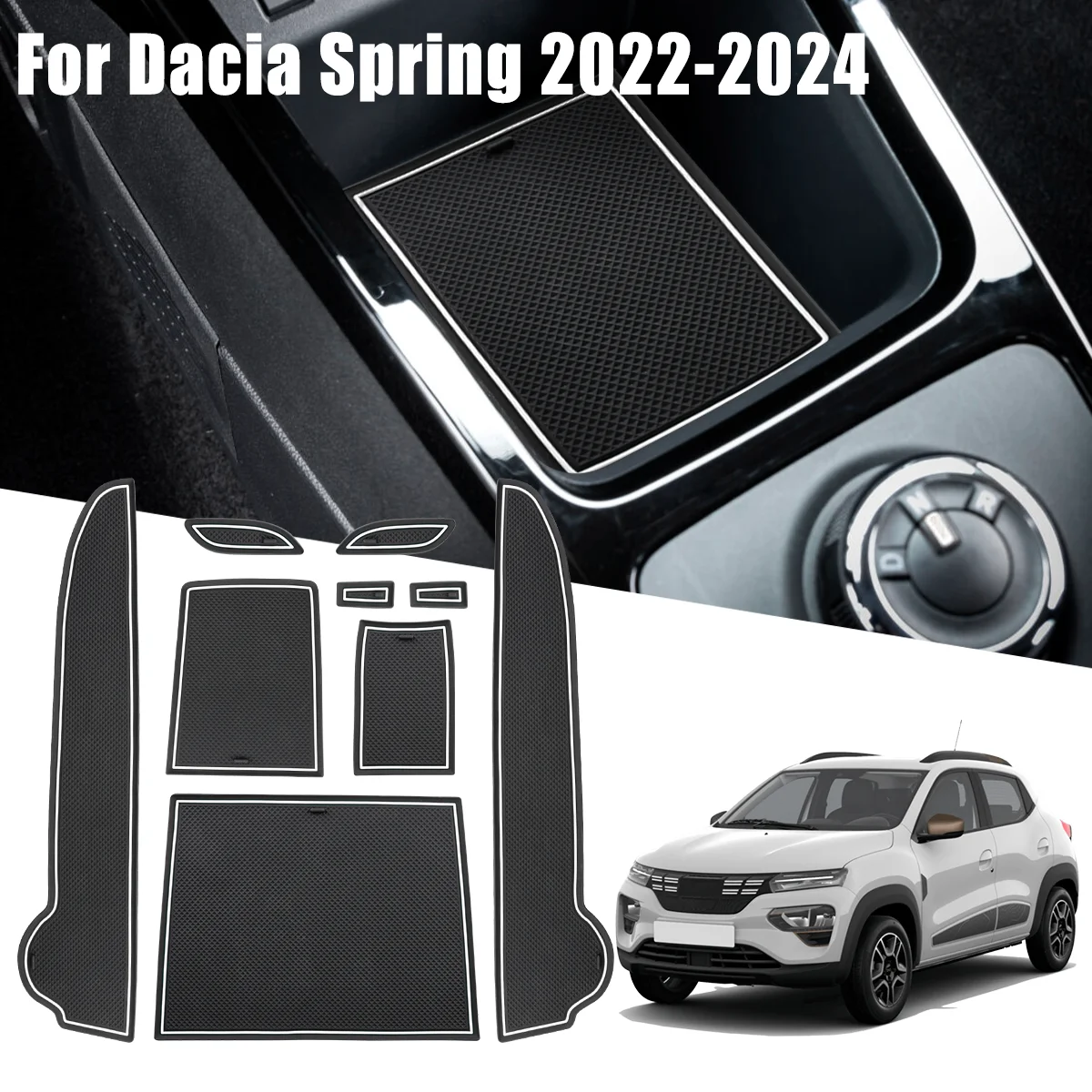 For-Dacia-Spring-Electric-2022-2023-2024-Car-Door-Groove-Gate-Mats-Anti ...