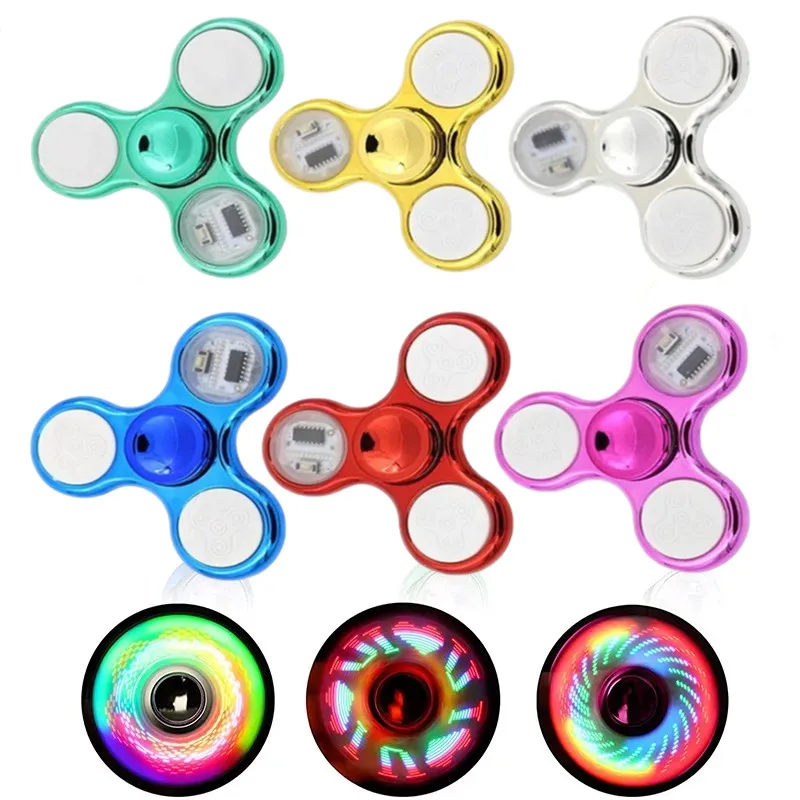 EDC-LED-Light-Luminous-Fidget-Spinner-Toys-Changes-Hand-Top-Spinner ...