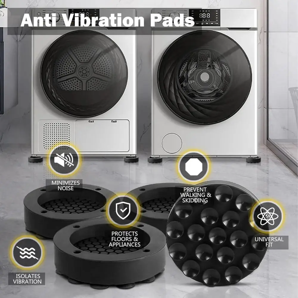 Universal Washing Machine Feet Pads Anti Slip Dampers Stand Accessories ...