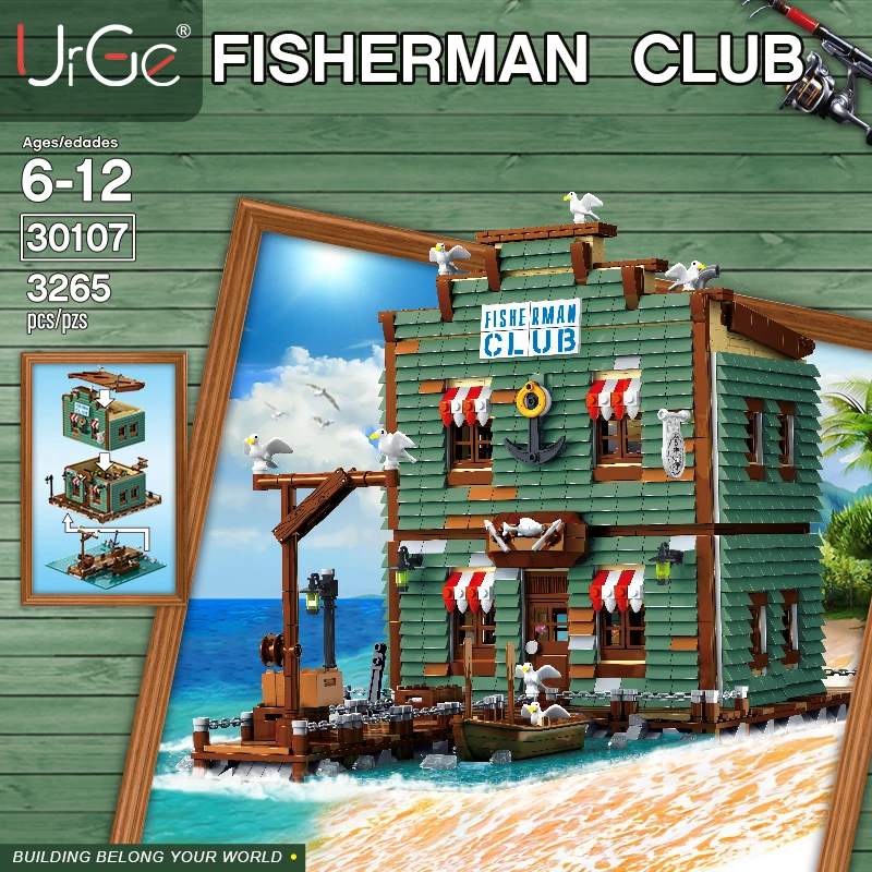 Fisherman Club Old Fishing House Series Model Building Blocks MOC 30107 ...