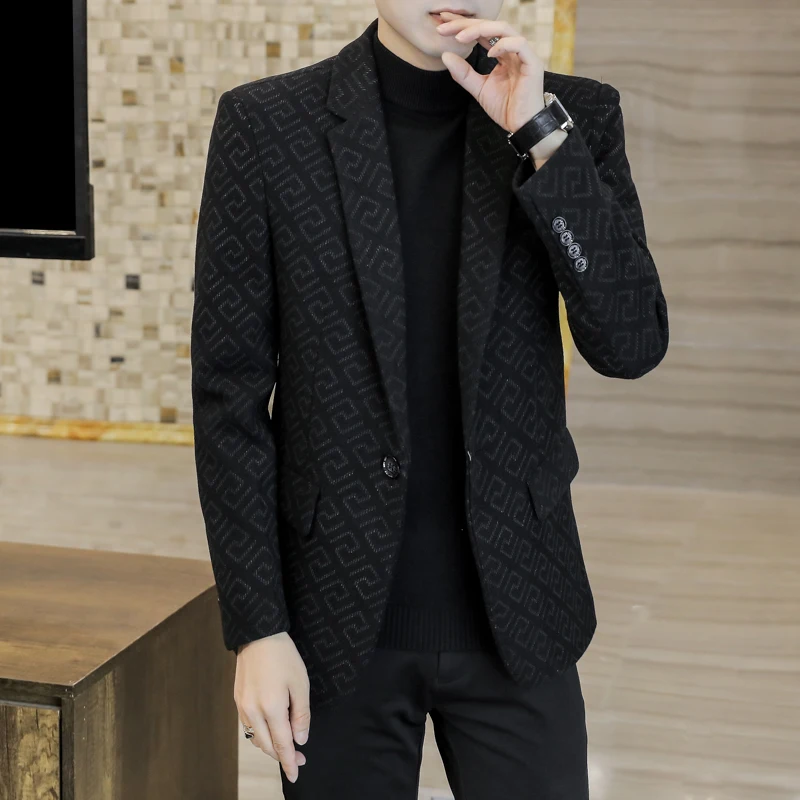 Costume-tailleur,Blazer slim imbibé pour homme,veste de haute qualité ...