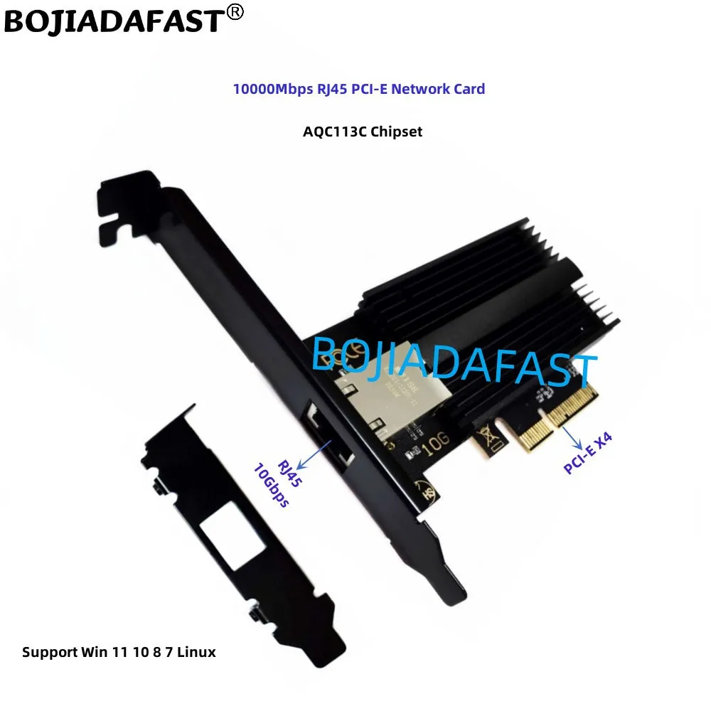 Desktop Server 10000Mbps PCI E Network Card AQC113C 10Gbps RJ45 Port PCIE X4 Ethernet Lan desktop-server-10000mbps-pci-e-network-card-aqc113c-10gbps-rj45-port-pcie-x4-ethernet-lan