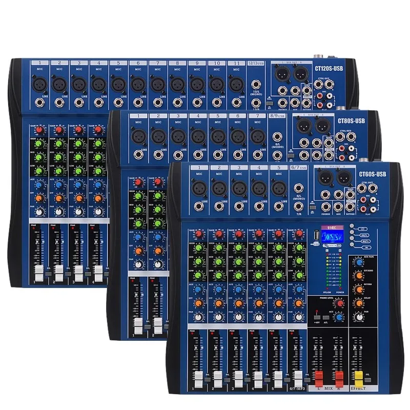"CT-80s Audio Mixer – 6/8-Channel with Bluetooth/USB (Professional ...