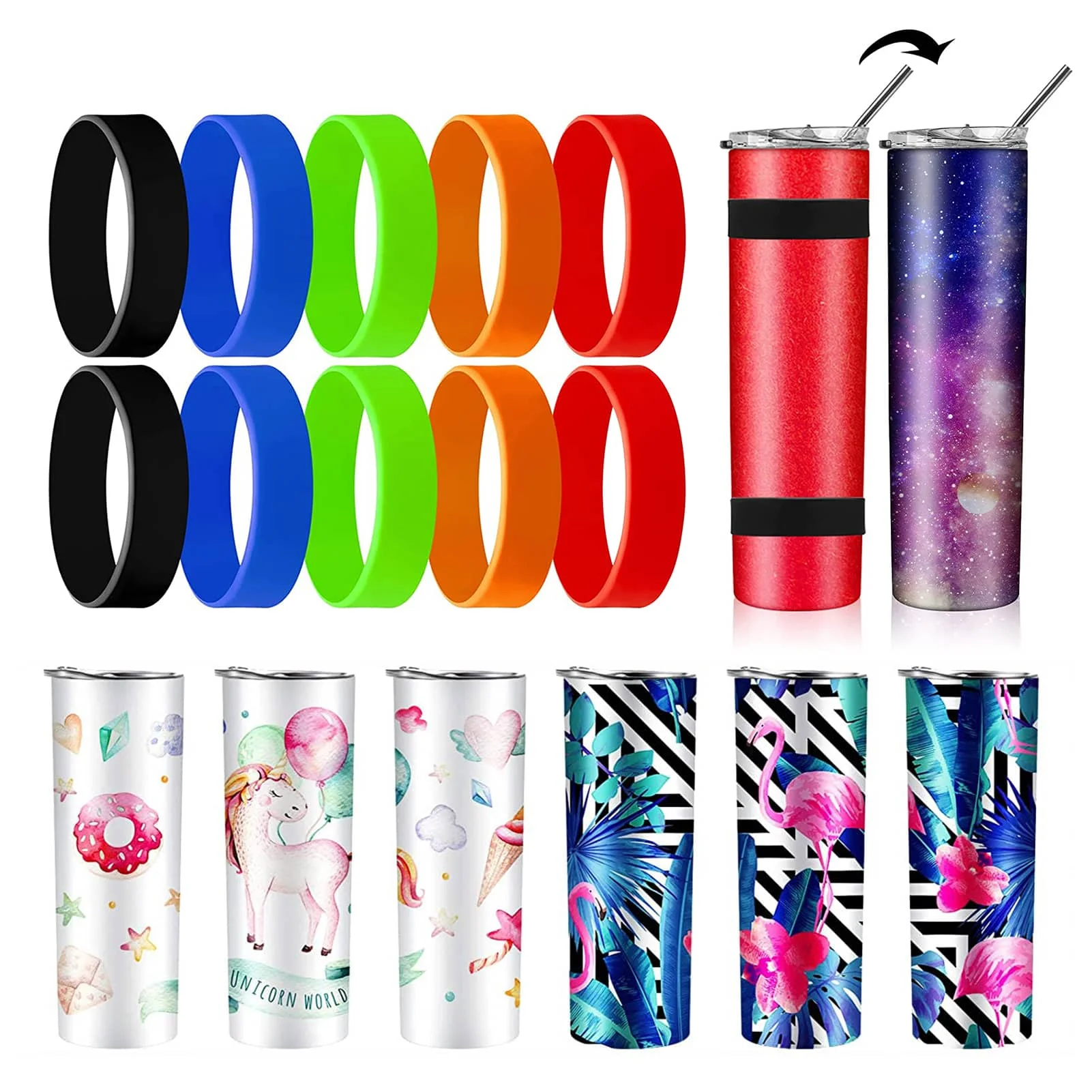 Sublimation Accessories YOKIVE 6 Pcs Sublimation Tumblers Holder Ring ...