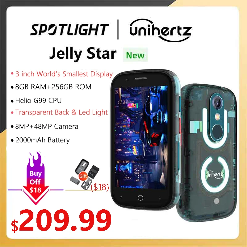 Unihertz-Jelly-Star-Mini-Smartphone-Android-13-8GB-256GB-Led-Light ...