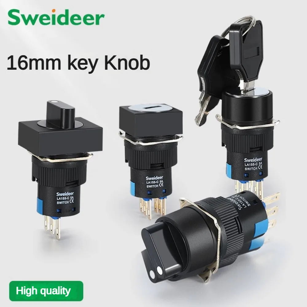 16mm-Rotary-Knob-Push-Button-Switch-2-3-Positions-Latching-Self-Lock-3 ...