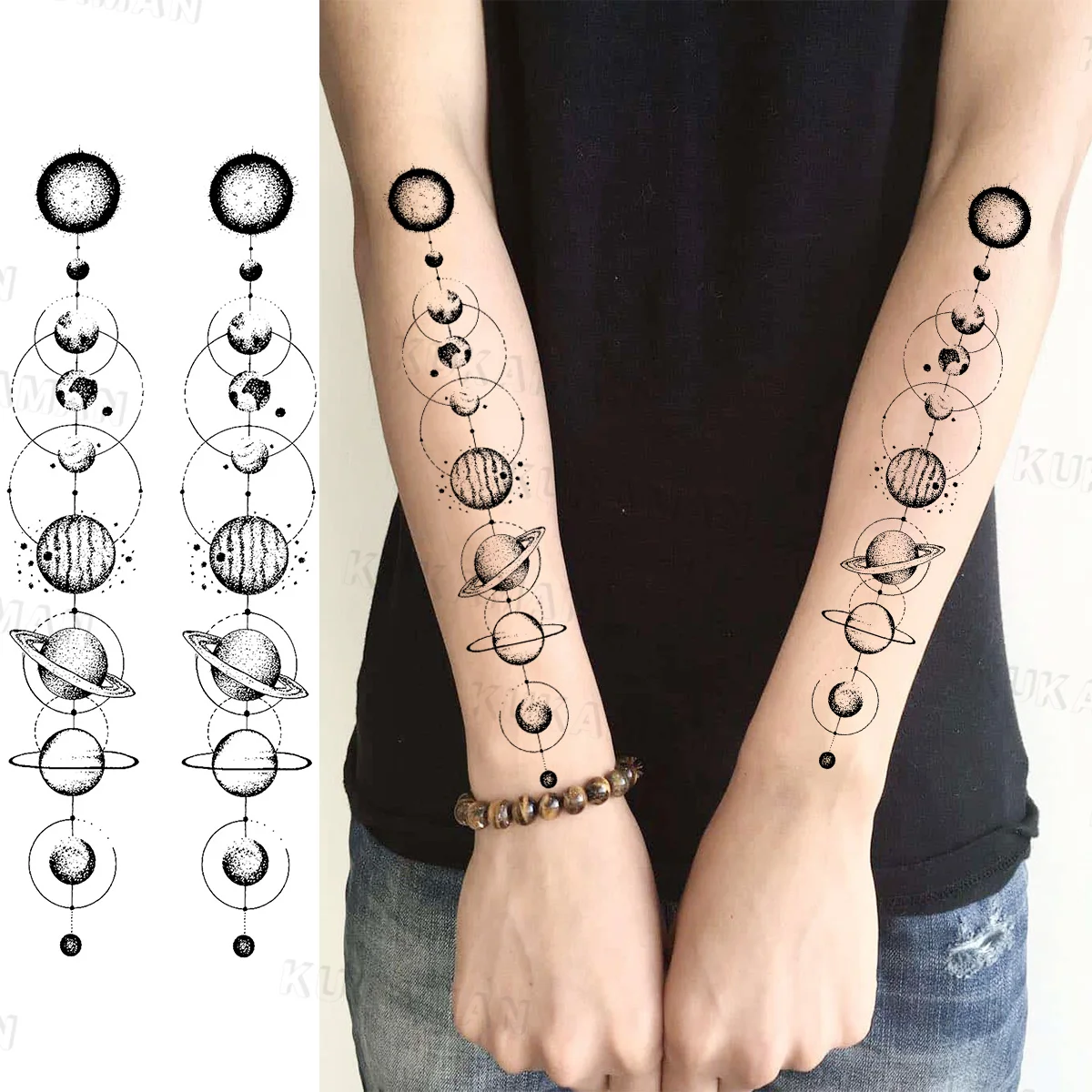 Solar System Tattoo Forearm