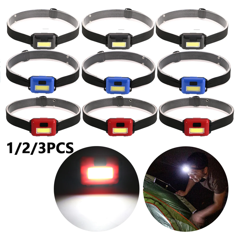 Linterna de cabeza potente con 3 modos, linterna LED COB resistente al ...