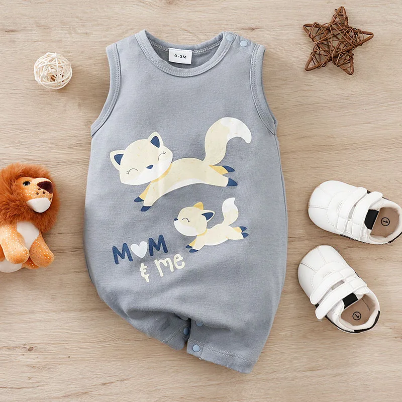 Macac-o-Fox-sem-mangas-para-meninos-e-meninas-roupa-de-beb-roupa ...