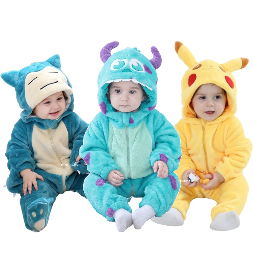 Pokemon Pikachu Snorlax ropa de bebé mono de bebé pijamas mono recién ...