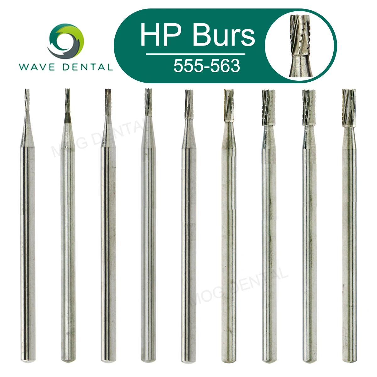 WAVE-Dental-Burs-Tungsten-Carbide-Straight-Fissure-Slow-HP-Bur-Dental ...
