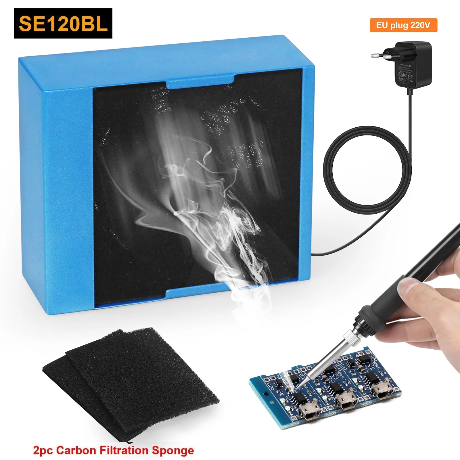 NEWACALOX-30W-Soldering-Fan-Smoke-Absorber-DIY-Working-Fan-with-2Pcs ...