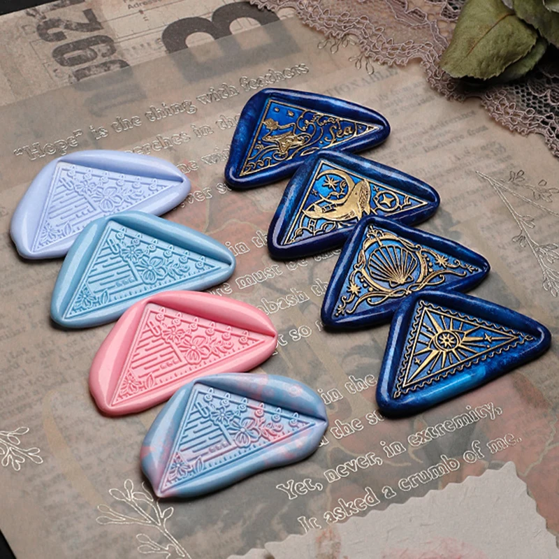 Triangle-Flowers-Butterfly-Sealing-Wax-Stamps-Head-Vintage-Europe ...