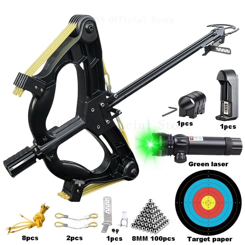 60LBS-Slingshot-Laser-All-metal-Powershot-Hunting-Steel-Ball-Slingshot ...