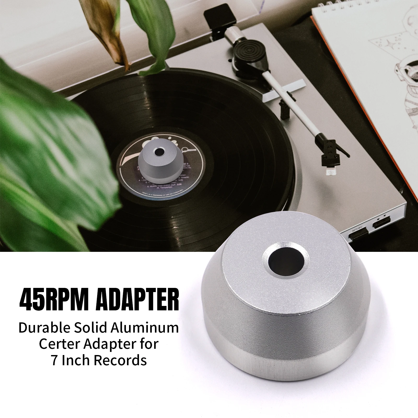 Large-Hole-45-RPM-Turntable-Adapter-Aluminum-7-Inch-EP-Record-Turntable ...