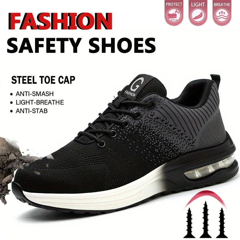 Indestructible Safety Shoes For Men Steel Toe Anti-Puncture Men's Work ...