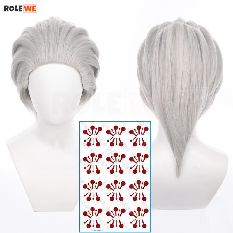 Uzui-Tengen-Cosplay-Wig-Anime-Silver-Gray-Short-With-Ponytail-Heat ...