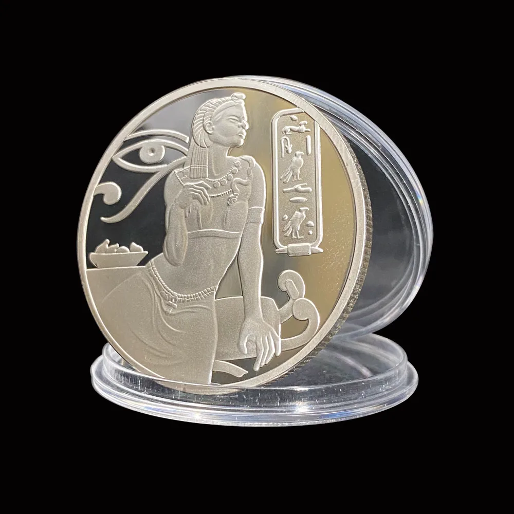 Ancient-Egyptian-Goddess-Isis-Commemorative-Coin-Silver-Plated-Pyramid ...