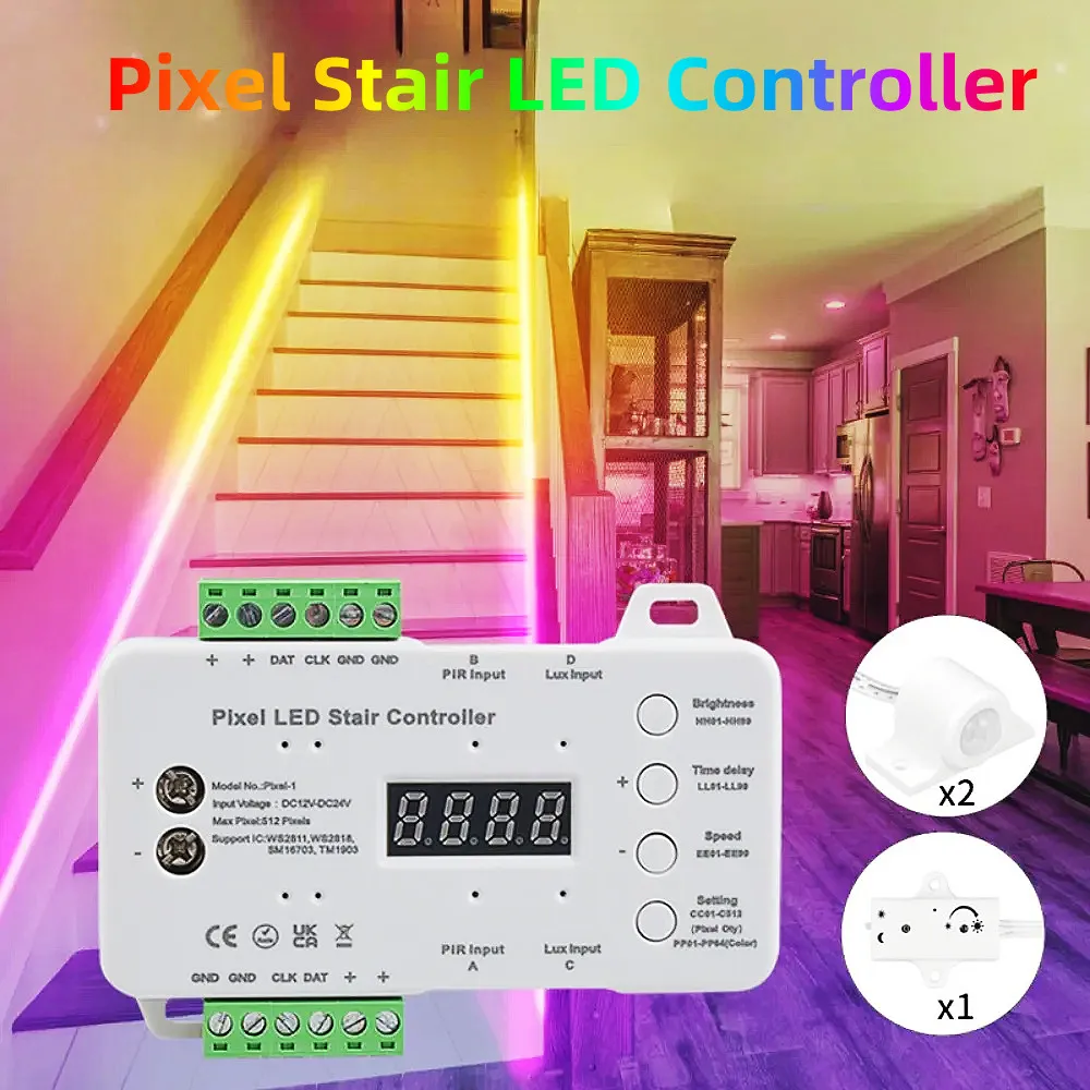 Pixel-Stair-Controller-PIR-Motion-Light-Sensor-Staircase-Dimmer-For ...