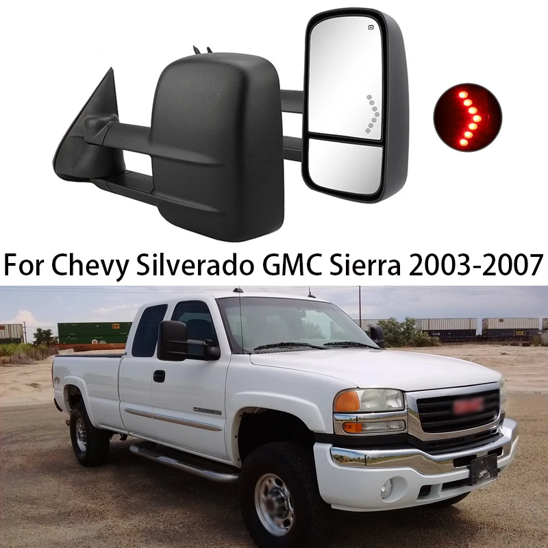 Towing Rearview Mirrors Assembly For Chevy Silverado Gmc Sierra 2003 ...