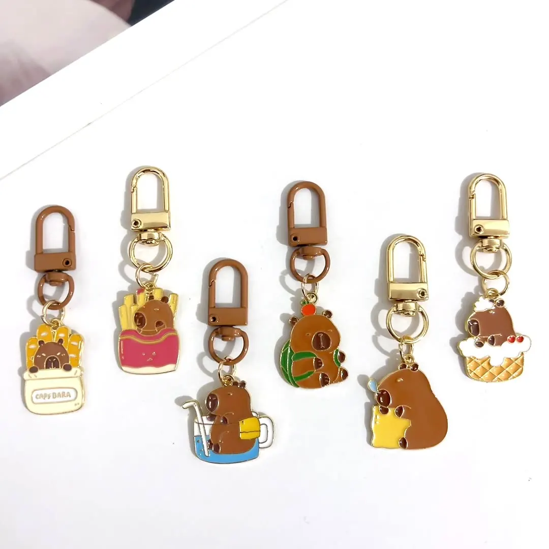 Cute Capybara Keychain for Women Girl Capibara Animal Mini Pendant ...