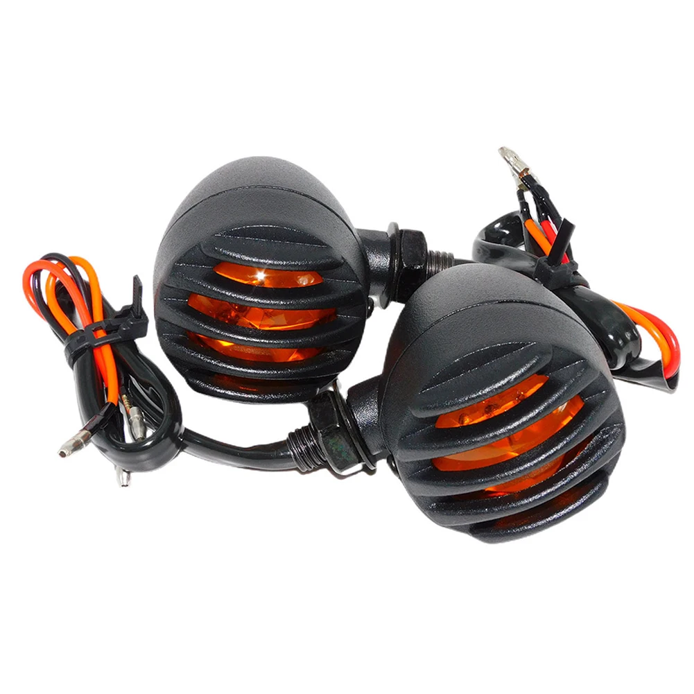 Motorcycle-Turn-Signal-Light-Retro-Grill-LED-Turn-Light-Amber-Retrofit ...