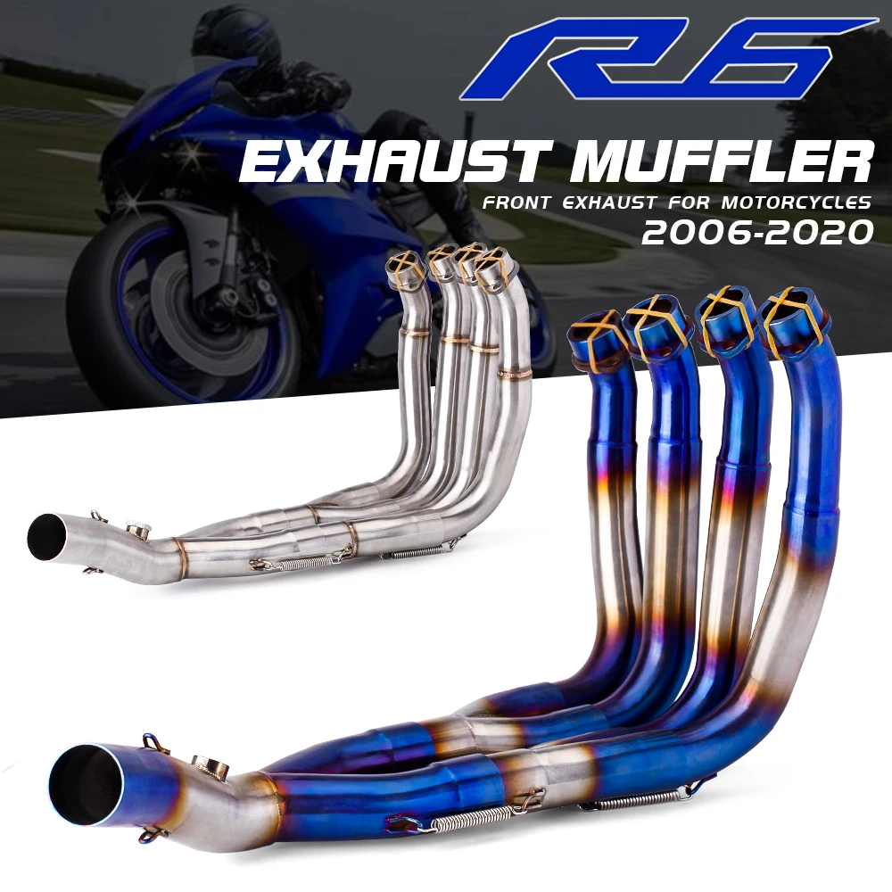 For-YAMAHA-R6-full-Motorcycle-Exhaust-System-Escape-Slip-On-51MM-Front ...