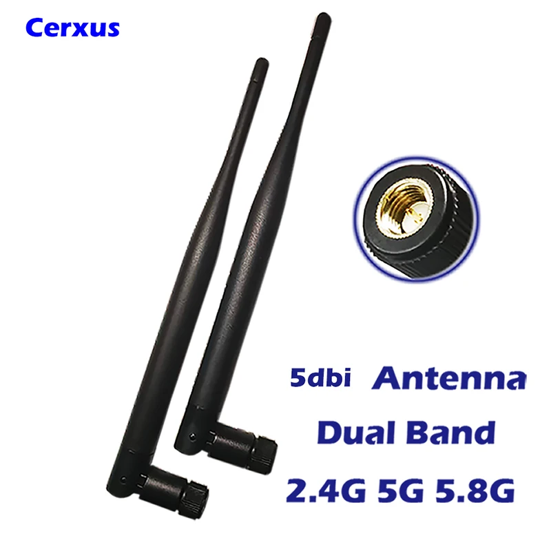 Dual Band WiFi Antenna 2.4GHz 5GHz SMA Male Connector 5dbi Omni ...