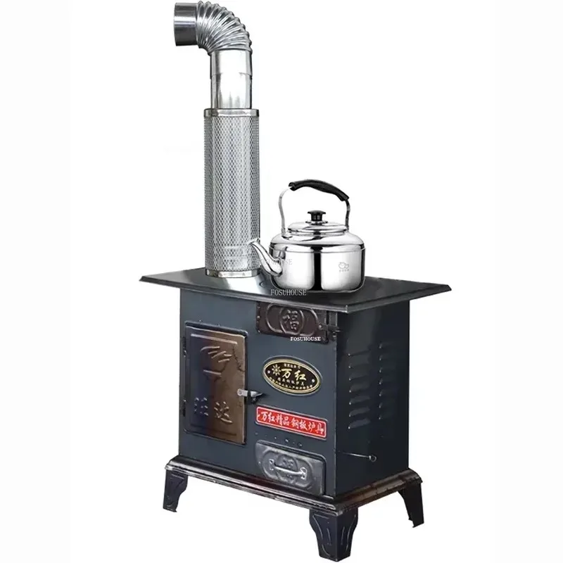 Estufa calefactora de leña Simple y moderna, chimenea interior para el ...