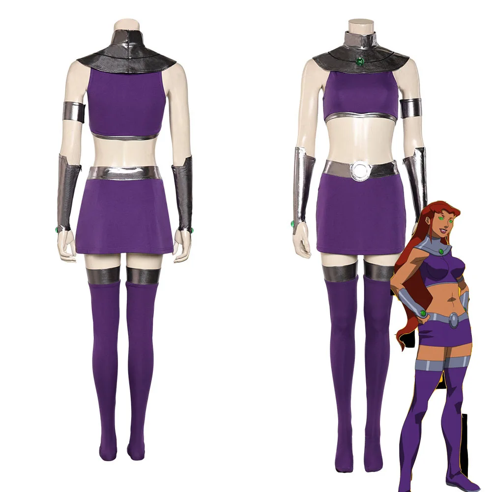 Starfire-Cosplay-Costume-Disguise-Fantasia-Dress-for-Adult-Women-Girls ...