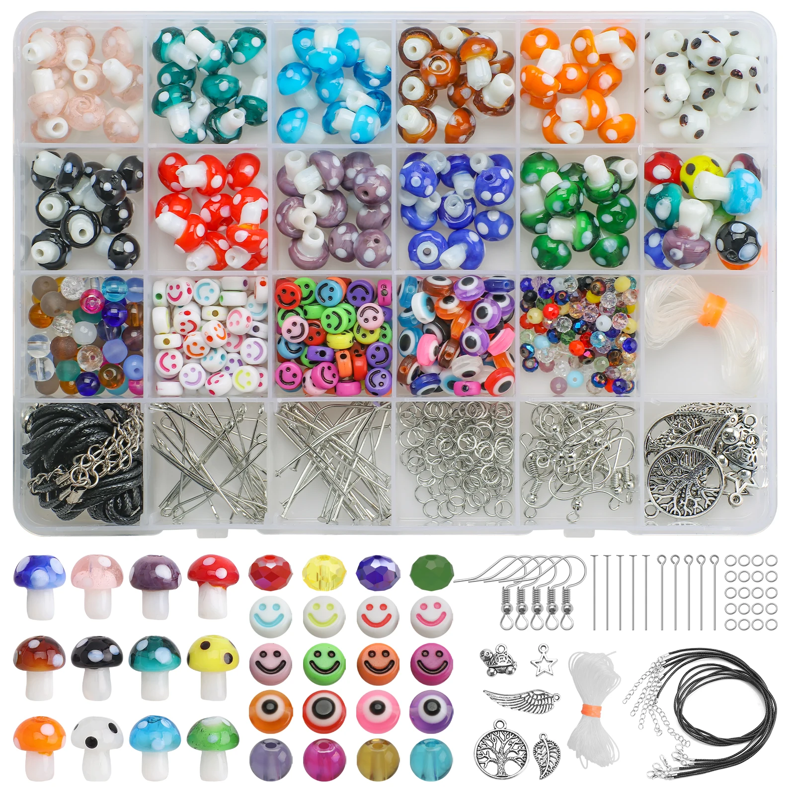 Lampwork-Crystal-Glass-Mushroom-for-Jewelry-Making-Bracelet-Earring-Art ...