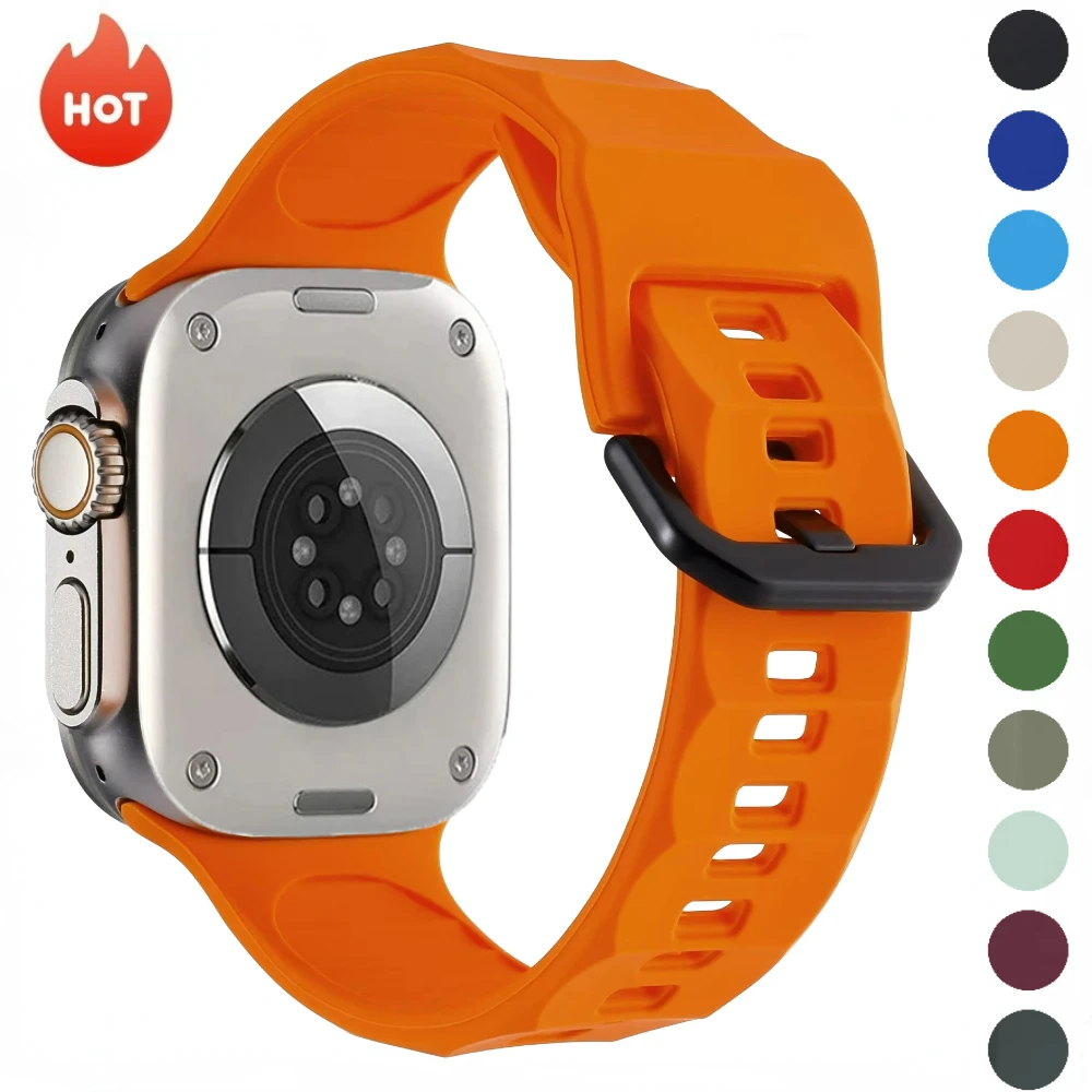 Silicone Band for Apple Watch Strap 49mm 45mm 41mm Sport Watchband 44mm ...