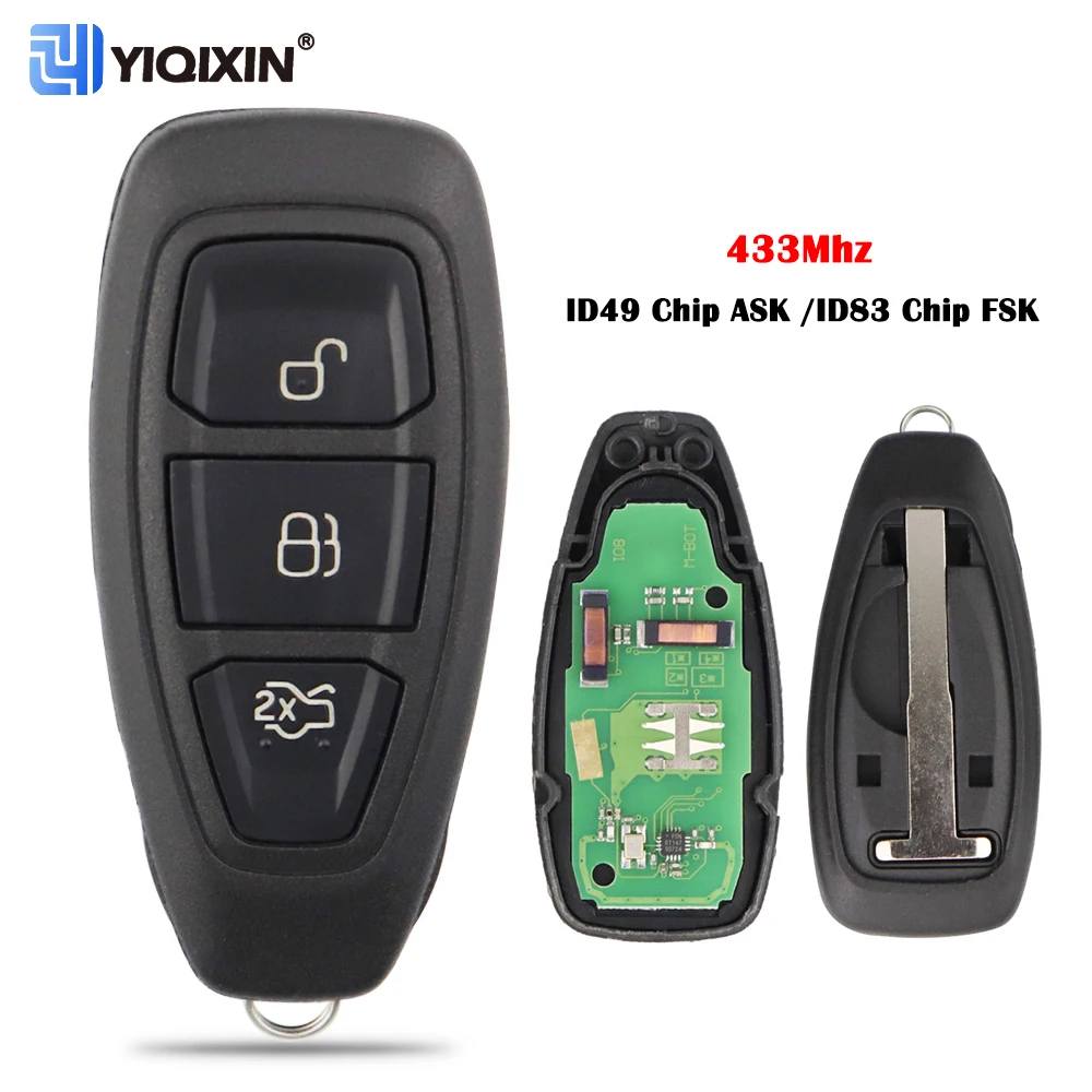 YIQIXIN-433Mhz-3-Buttons-Remote-Car-Key-For-Ford-Mondeo-Kuga-Fiesta ...