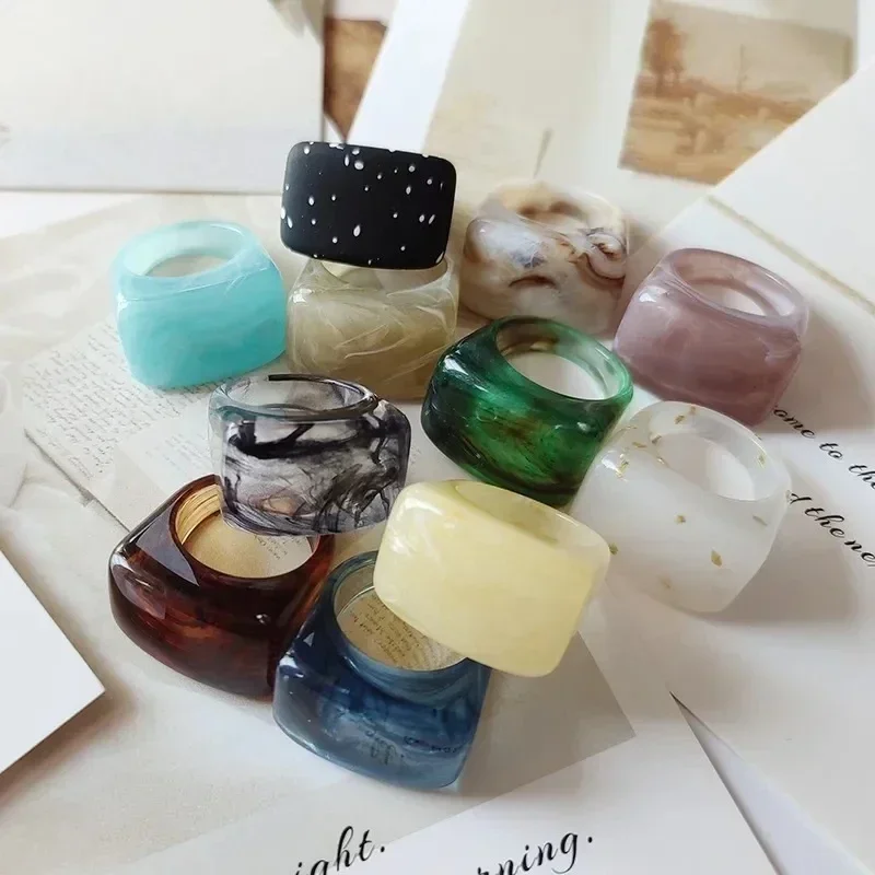 1pc Creative Ring Fashion Chunky Ring Decorative Acrylic Knuckle Ring ...