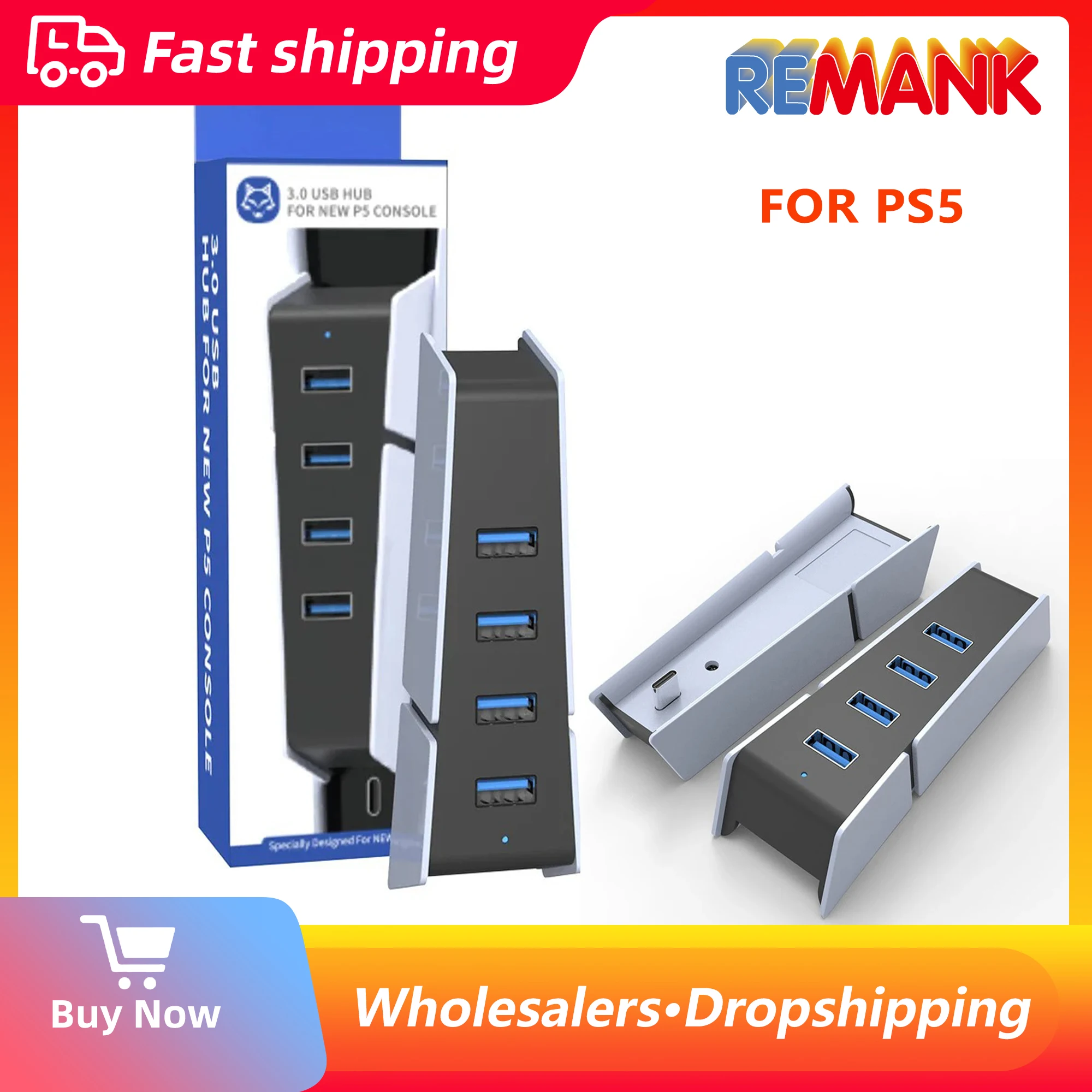 REMANK-Ps5-Accesoriers-USB-Splitter-Expander-Hub-4-in-1-Adapter-for ...