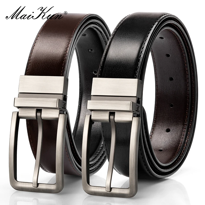 Maikun-Business-Reversible-Leather-Belt-For-Men-Alloy-Push-in-Pin ...