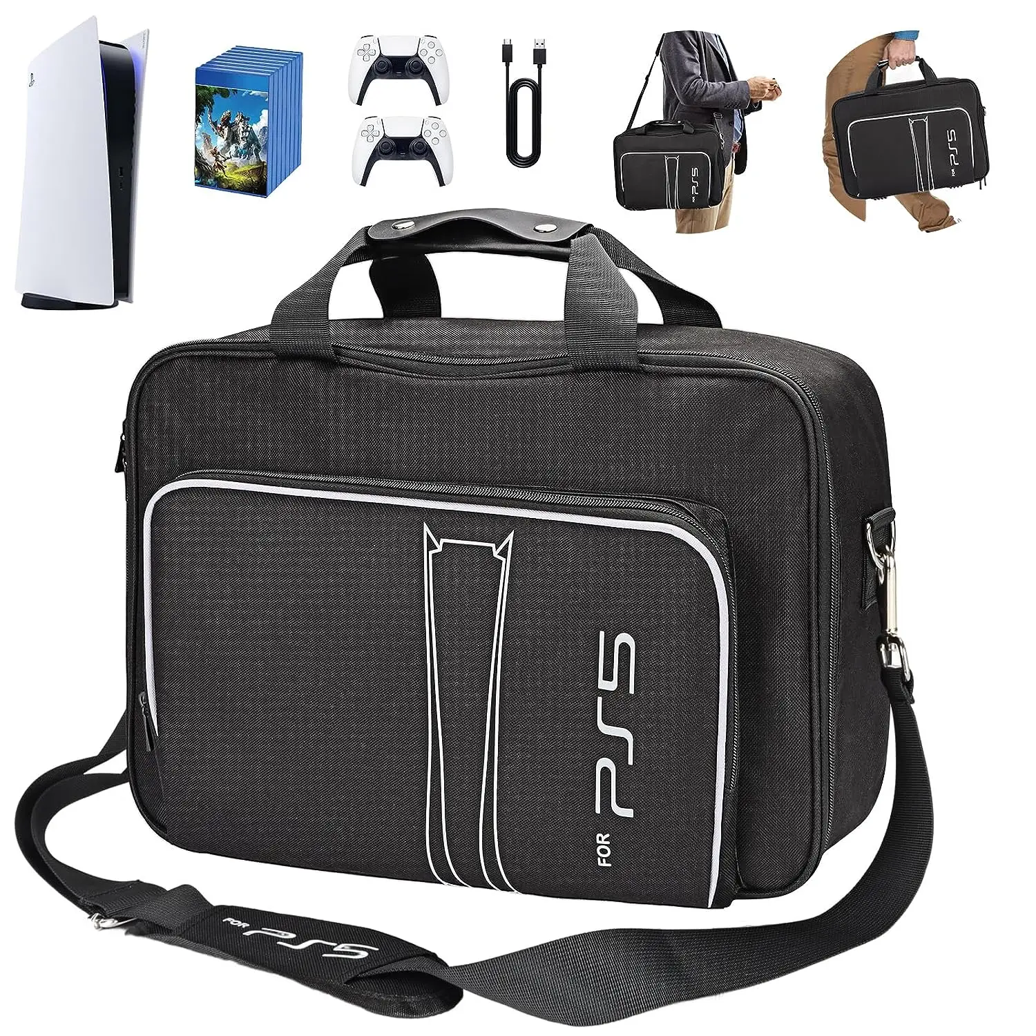 Carry-Case-for-PS5-Console-Waterproof-Shockproof-Protective-Shoulder ...