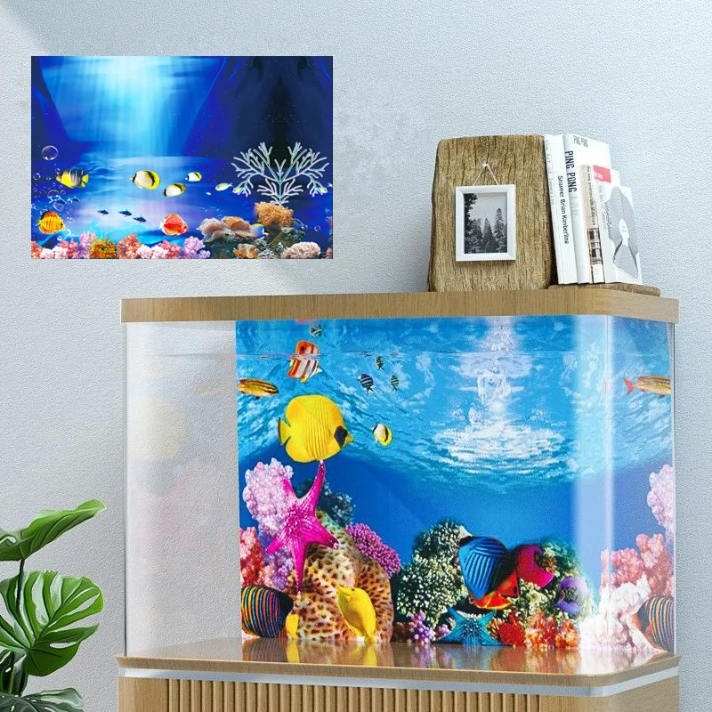 Aquarium-Landscape-Sticker-Poster-Fish-Tank-3D-Background-Sticker ...