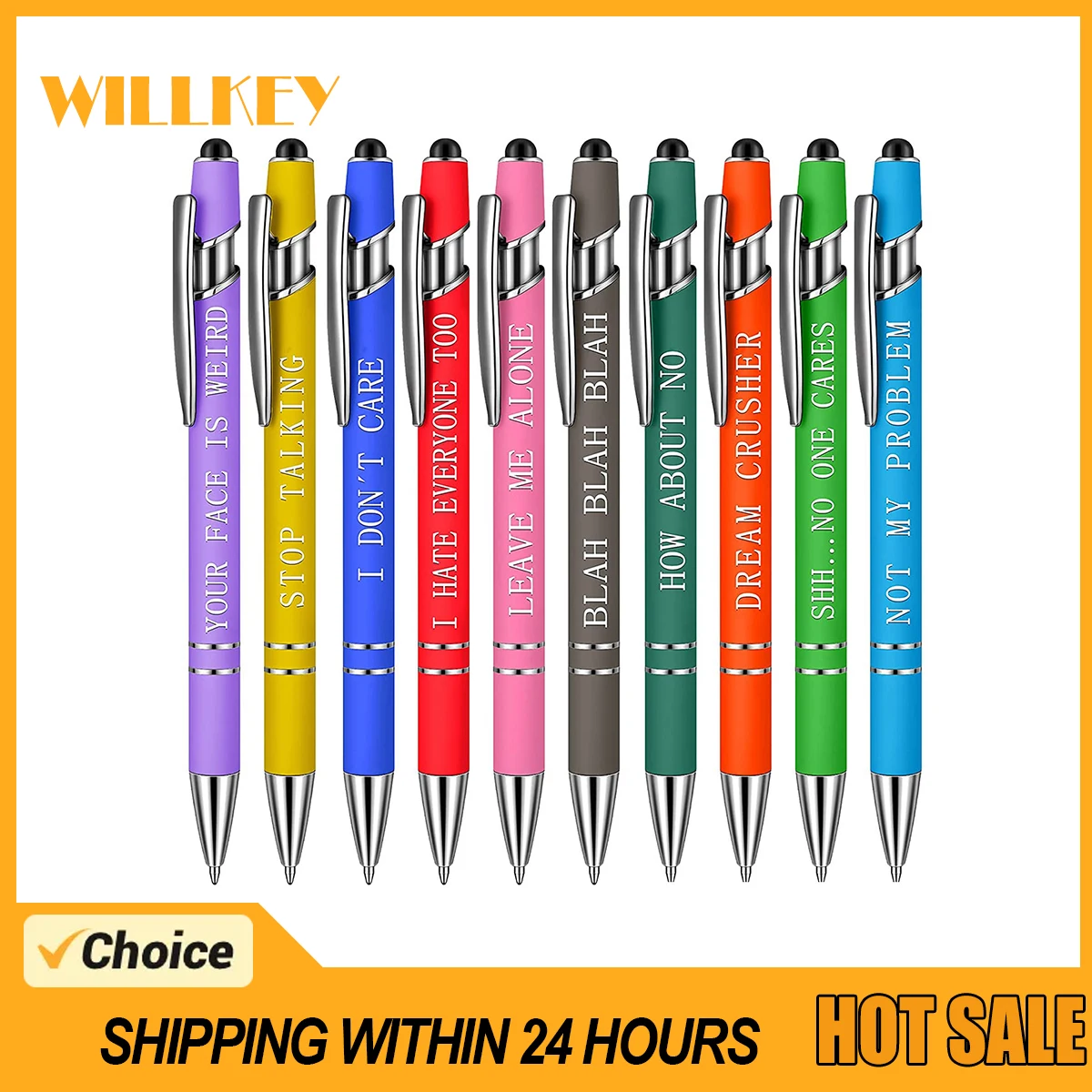 10PCS Ballpoint Pen Set with Motivational Quotes 0.5 mm Inspirational ...
