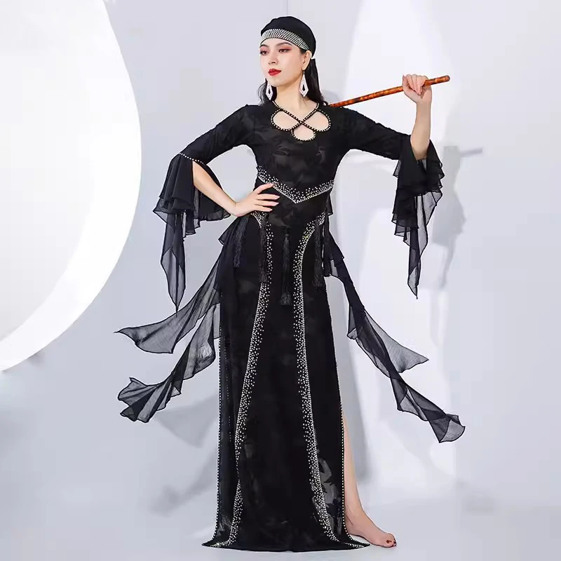 Traje Baladi de actuación de grupo, vestido elástico de una pieza de ...