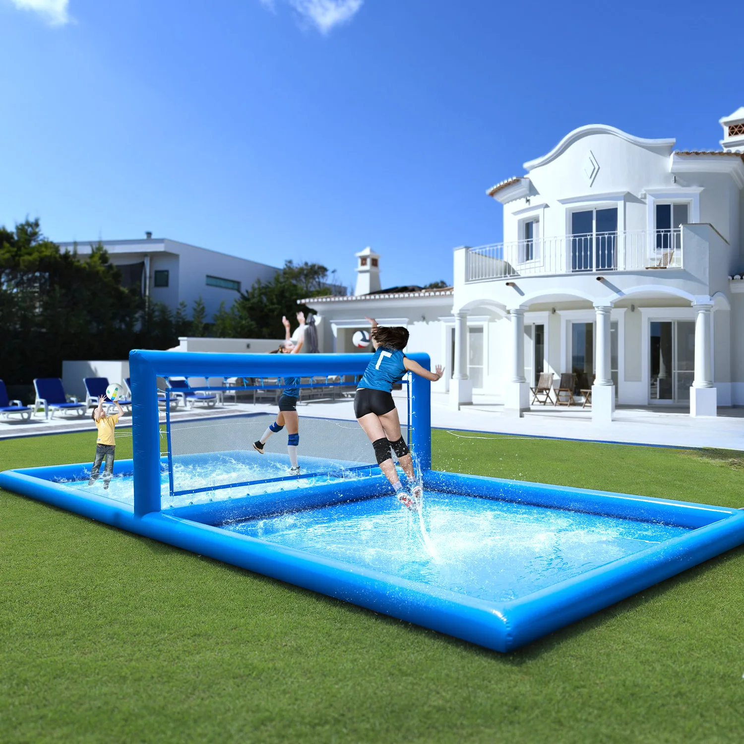 Inflatable Outdoor Volleyball Court for Kids & Adults – 10x5x2.1m ...