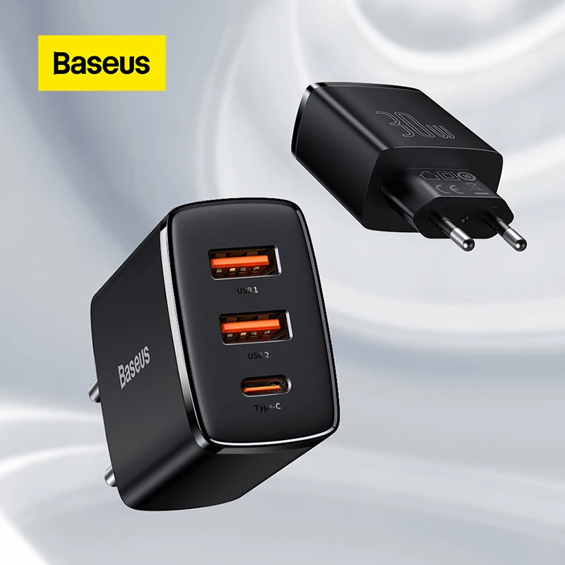 Baseus usb c carregador de telefone 30w tipo c carregador rápido pd20w qc3.0 para iphone 13 12 ...