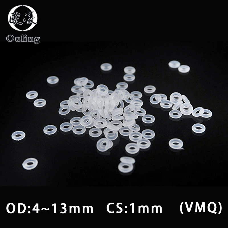 10PCS/lot O ring Silicone CS1mm Thickness OD4/4.5/5/5.5/6/6.5/7/7.5/8/8 ...