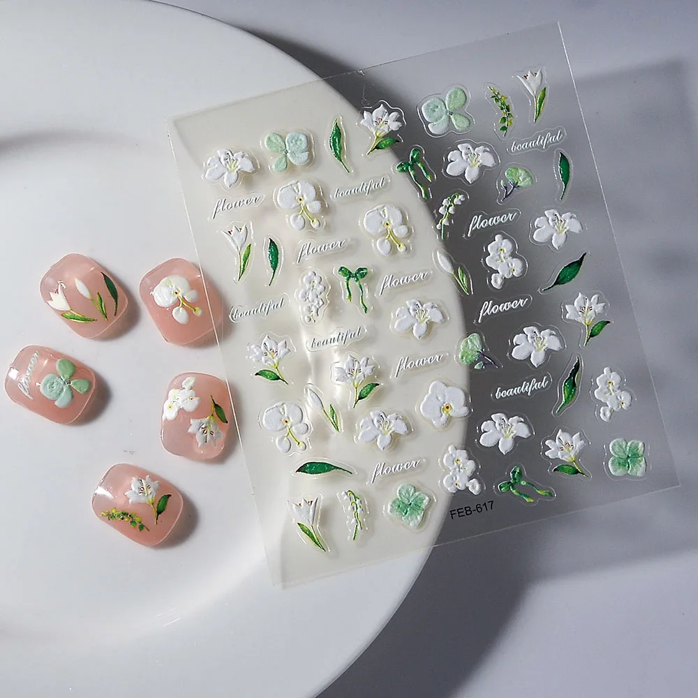 Custom-Logo-Nail-Sticker-Make-Your-Own-Design-5D-Embossed-Flower-Nail ...